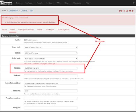 possible bug setting up openvpn client netgate forum