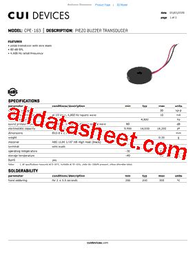 CPE 163 V01 Datasheet PDF CUI INC