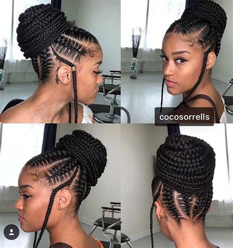 African Braid Updo Hairstyles