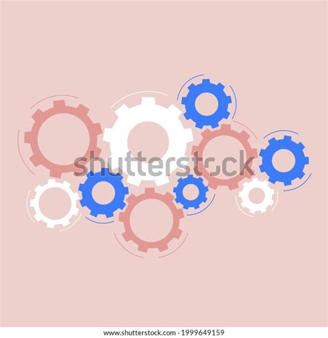 Gear Mechanism Vector Illustration Symbol Connection Stock Vector Royalty Free