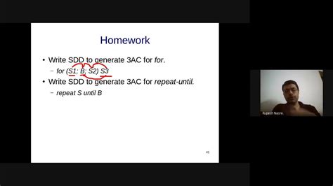 Cs3300 Compiler Design Lec 35 Intermdiate Code Generationpart 4