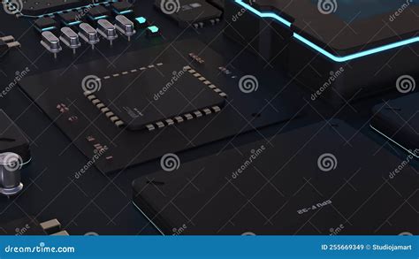 Components Of Quantum Computer Parts Stock Illustration