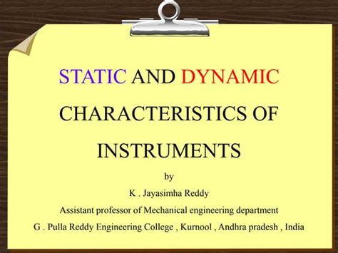 Static Characteristics Of Instruments Pp Pdf Physics Science