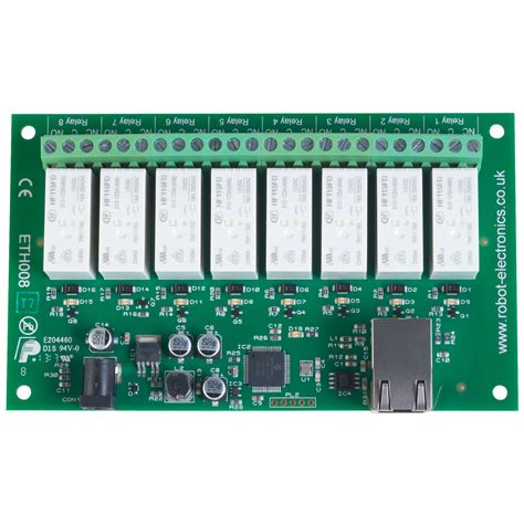 Devantech ETH008 B 8 Channel 16A Relay Board Controlled Via Ethernet Rapid Online
