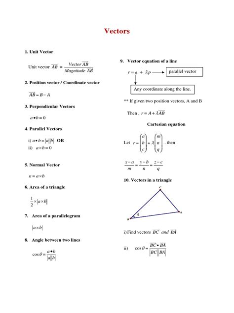 Vector Notes 2 Pdf Euclidean Vector Plane Geometry