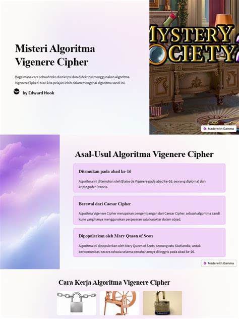 Misteri Algoritma Vigenere Cipher Pdf
