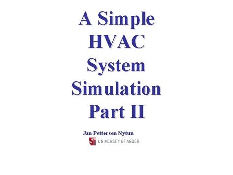 a simple hvac system simulation part ii jan