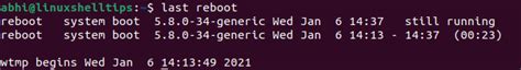 How To Find Ubuntu System Reboot Date And Time