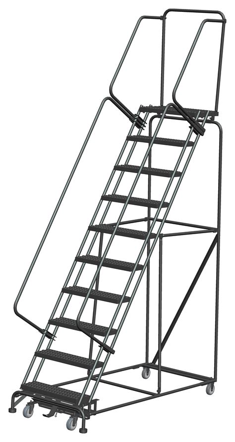 Rolling Ladder Weight Actuated 10 Step Handrails Ballymore