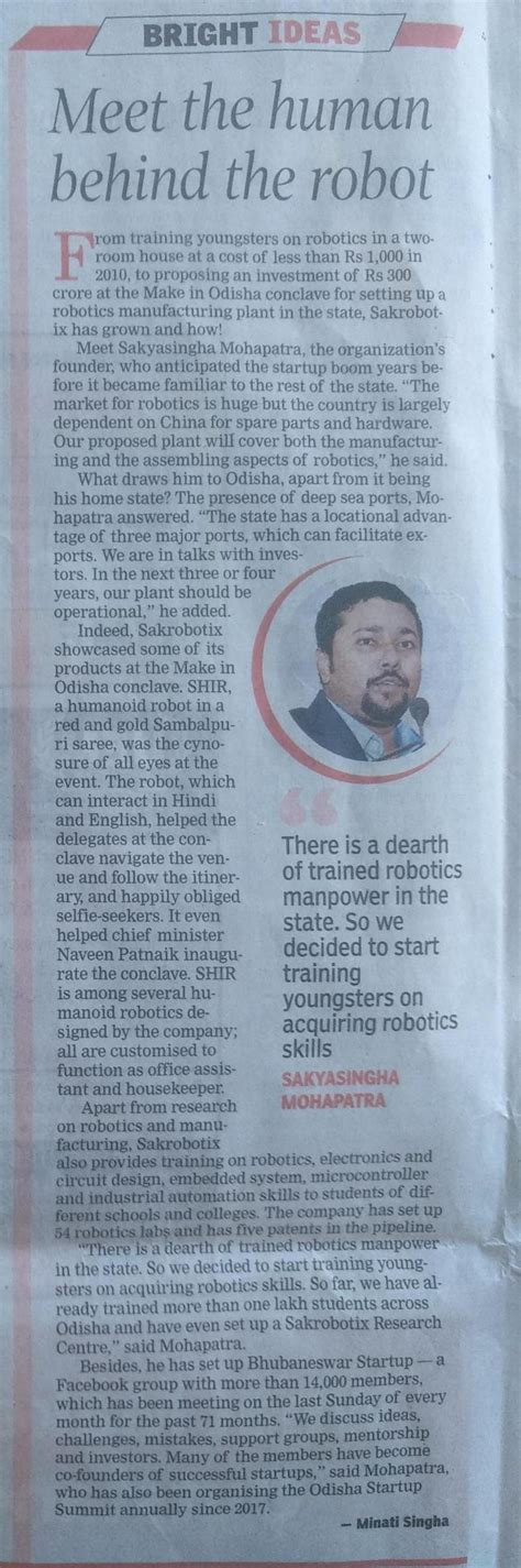 Sakyasingha Mahapatra On Linkedin Our Dream To Bring One Robot One