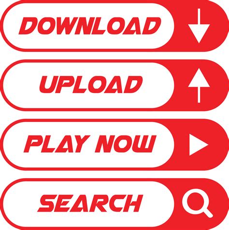 Download Upload Button For Download Uploading Website Icon Play Now Search Vector Illustration