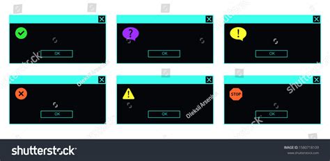 Set Error Information Messages Dialog Box Stock Vector Royalty Free 1580718109 Shutterstock
