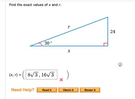 Solved Find The Exact Values Of X And R Chegg Com