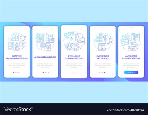 Automation Of Education Blue Gradient Onboarding Vector Image