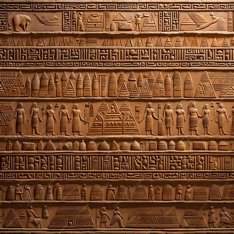 Sumerian Script And Cuneiform Language On Ancient Rock Monument