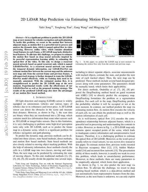 2d Lidar Map Prediction Via Estimating Motion Flow With Gru Deepai