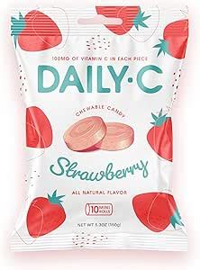 Amazon Com Daily C Chewable Vitamin C Strawberry Chewable Candy MG Of Vitamin C In Each
