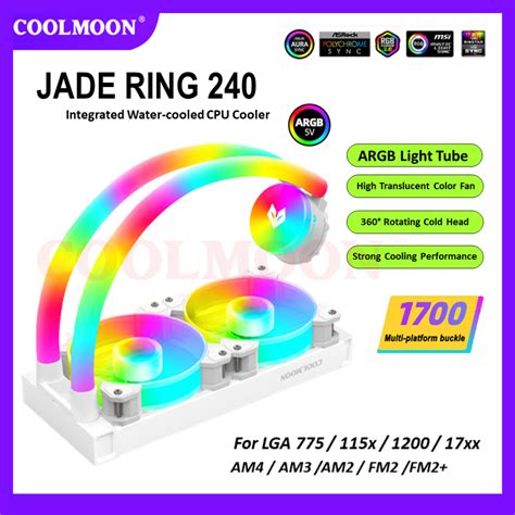 Jual COOLMOON CPU WATER COOLING ARGB 120 240 RADIATOR FAN COOLER SYNC ARGB 5V Shopee Indonesia
