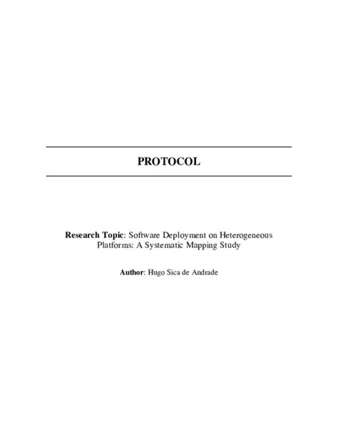Pdf Software Deployment On Heterogeneous Platforms A Systematic