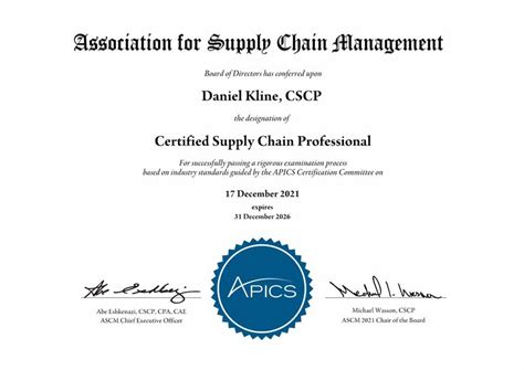 Daniel Kline Cscp On Linkedin Cscp