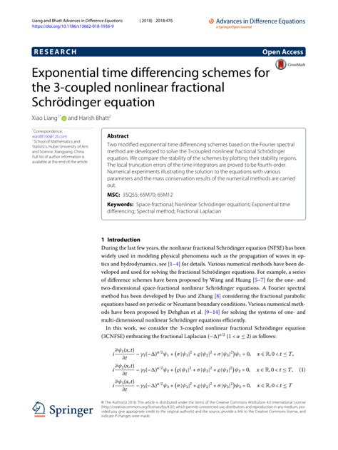 Pdf Exponential Time Differencing Schemes For The 3 Coupled Nonlinear Fractional Schrödinger