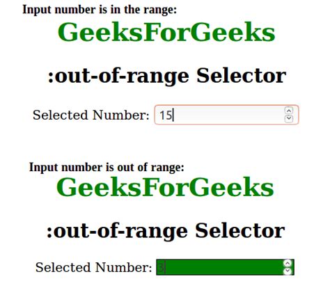 CSS Out Of Range Selector GeeksforGeeks
