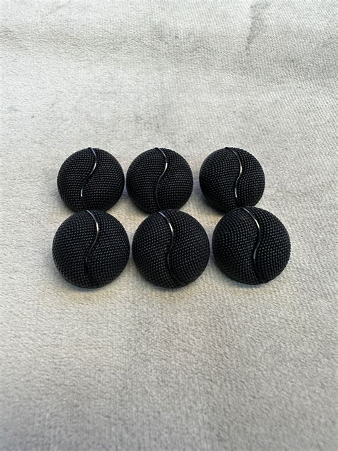 textured buttons black squiggle effect 19mm a set of 6 etsy