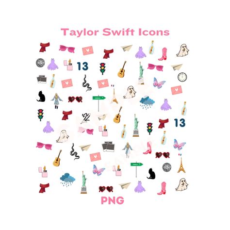 Taylor Swift Icons Digital Png File Sublimation Pattern Fabric Printing Taylor Swift Icons