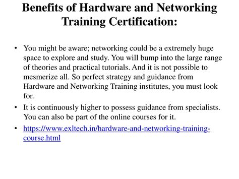 PPT Hardware And Networking Training Certification Is Importance For Career PowerPoint
