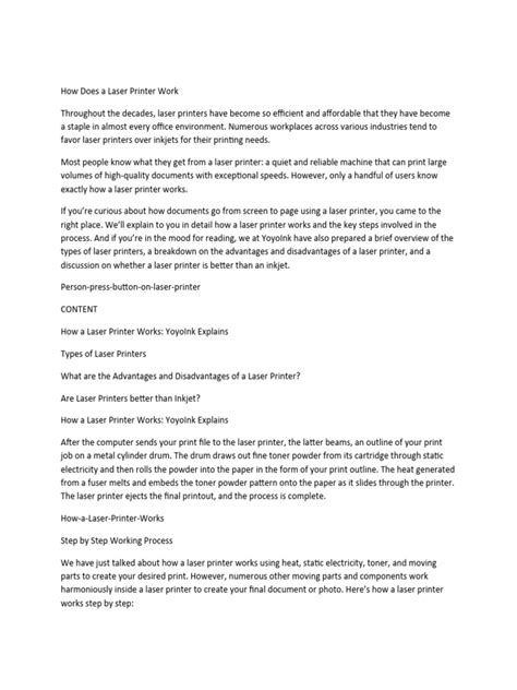 How Laser Printer Works Pdf Printer Computing Printing