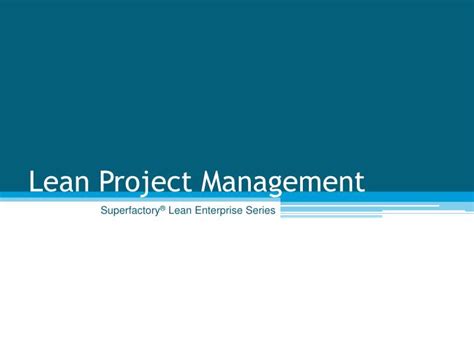 Ppt Lean Project Management Powerpoint Presentation Free Download