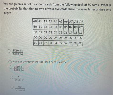 Answered You Are Given A Set Of 5 Random Cards… Bartleby
