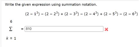 Solved Write The Given Expression Using Summation Notation Chegg