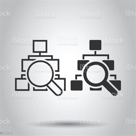 Hierarchy Diagram Icon In Flat Style Structure Search Vector Illustration On White Isolated