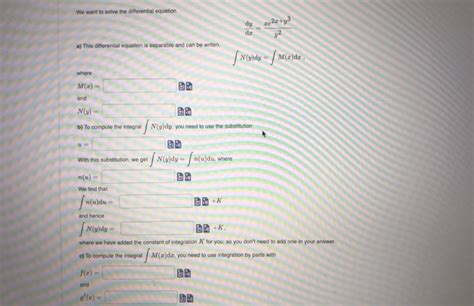 Solved We Want To Solve The Differential Equation A This Chegg Com