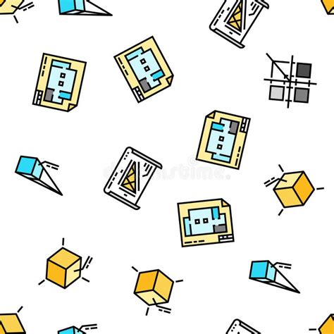 Engineer Construction Architect Vector Seamless Pattern Stock Vector Illustration Of People