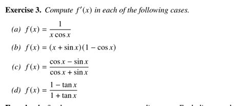Solved Exercise 3 ﻿compute Fx ﻿in Each Of The Following