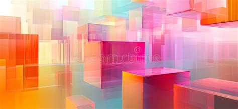 Colorful Translucent Cubic Shapes In A Dynamic Arrangement Stock Illustration Illustration Of