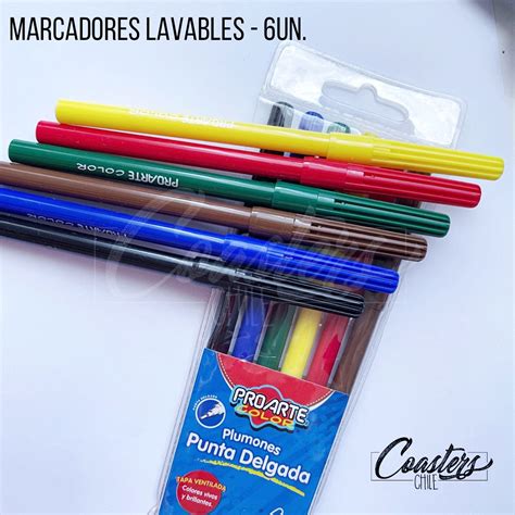 Marcadores Lavables 6un Coasters Chile