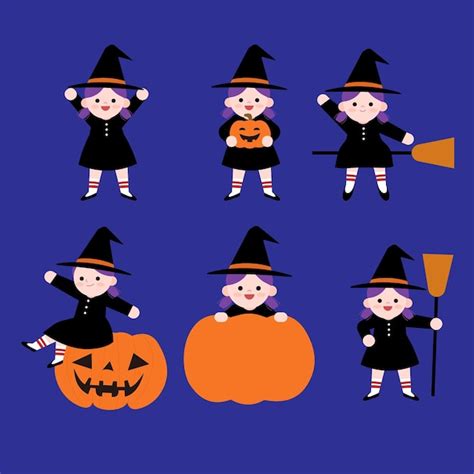 Halloween Witch Illustration Premium Vector