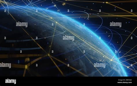 Illustration Close Up Of Animated Digital Lines Over The Earth Globe