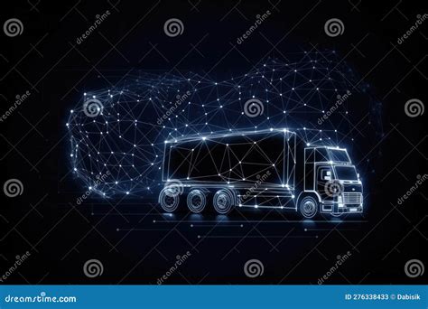 Glowing Cargo Truck Symbolizes Futuristic Delivery And Logistics Royalty Free Stock Image