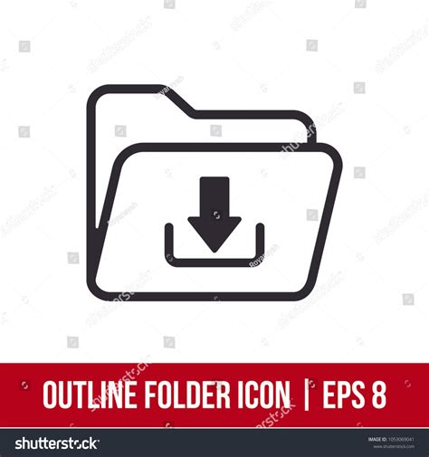 Outline Folder Icon Stock Vector Royalty Free Shutterstock