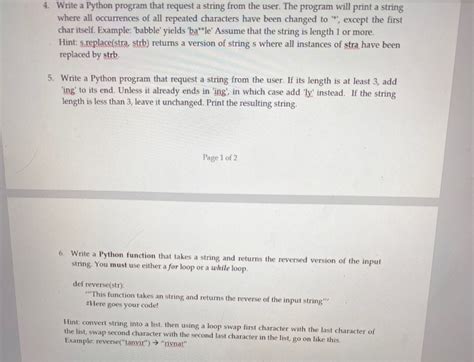 Solved Write A Python Program That Request A String From Chegg