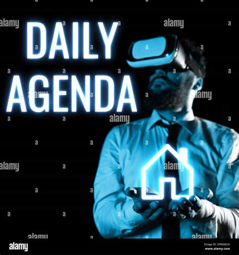 Sign Displaying Daily Agenda Business Approach To Do List Of Items Be Discussed Daily Or At