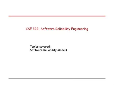 Ppt Cse 322 Software Reliability Engineering Powerpoint Presentation