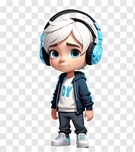 만화 스타일의 헤드폰을 끼고 음악을 듣는 귀여운 눈을 가진 어린 소년 어린 소년 음악 소년 헤드폰 Png 일러스트 및 이미지 에 대한 무료 다운로드 Pngtree