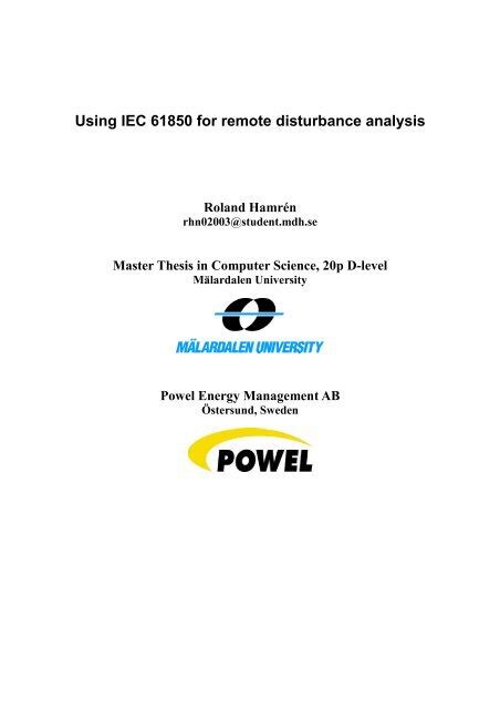 Using Iec 61850 For Remote Disturbance Analysis