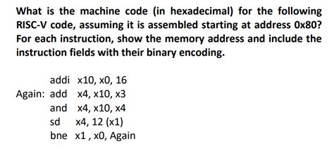 Solved What Is The Machine Code In Hexadecimal ﻿for The