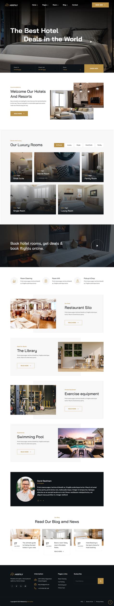 Luxury Hotel Booking Bootstrap Template Freelancer